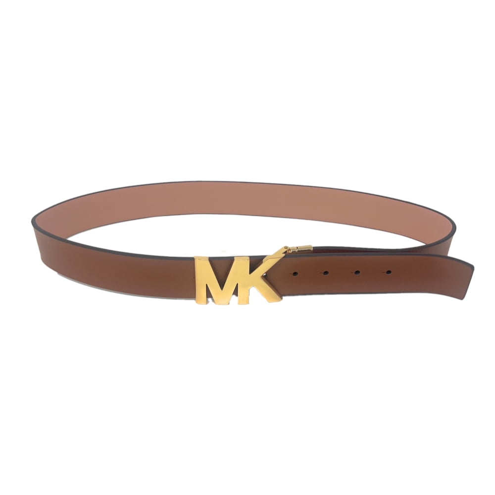 Michael Kors Saffiano Leather Reversible MK Plaque Buckle Belt, Brown/Pink, Large - Walmart.com