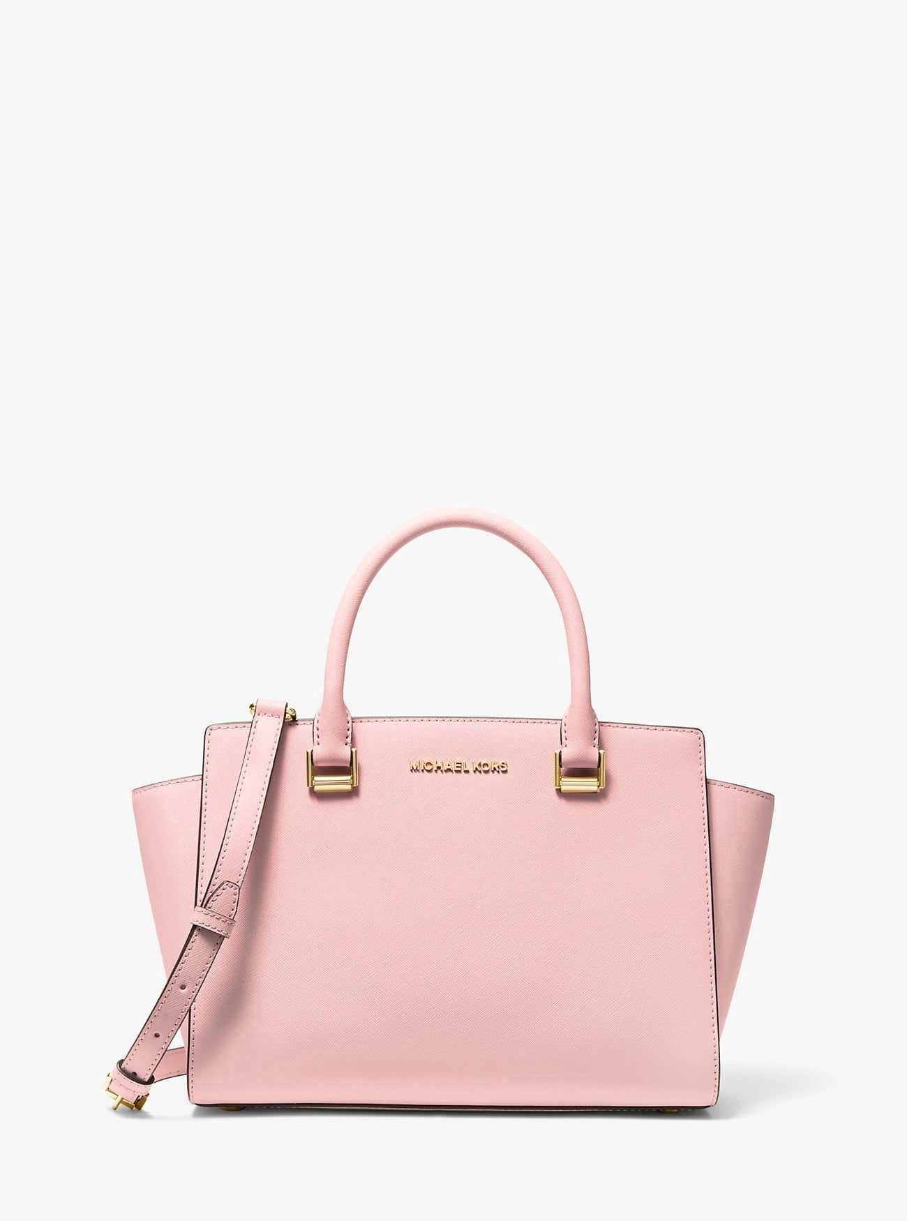 Michael Kors Selma Medium Saffiano Leather Satchel,Pale Pink - Walmart.com