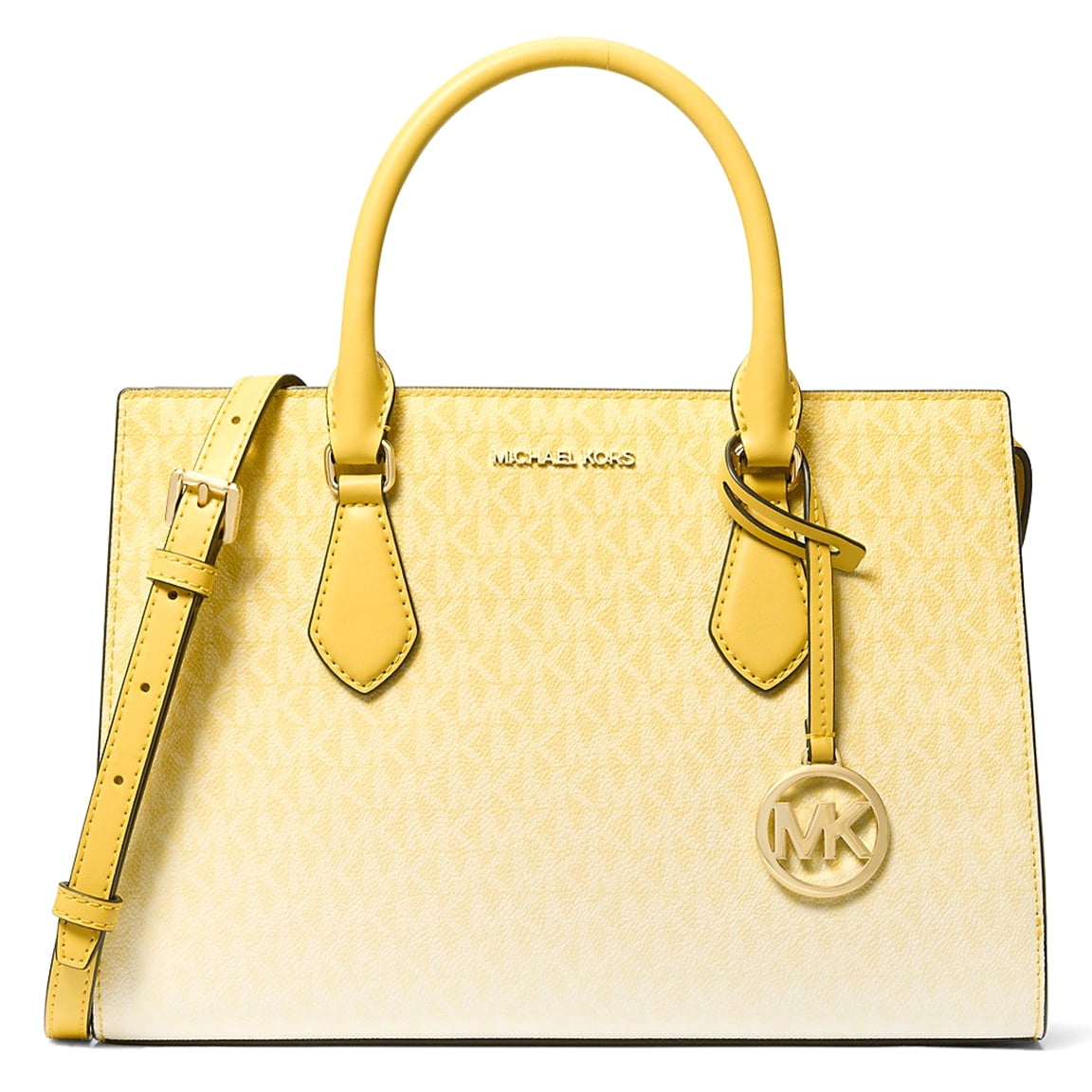 Michael Kors Sheila Medium Ombré Signature Logo Satchel-Daisy Yellow - Walmart.com