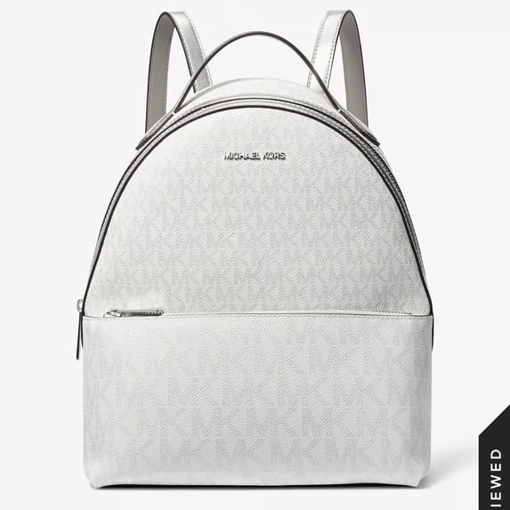 Michael Kors Sheila Medium Two-Tone Signature Logo Backpack Bag ...
