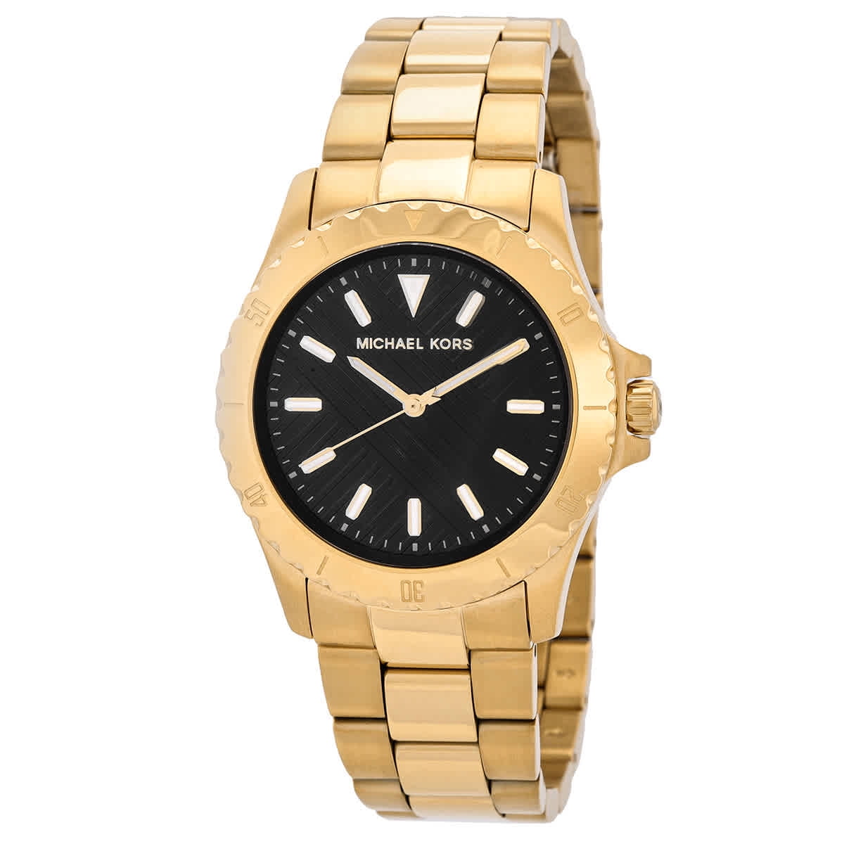 Michael Kors Men's Watch, Slim Everest Quartz, Black Dial, Gold-Tone ...