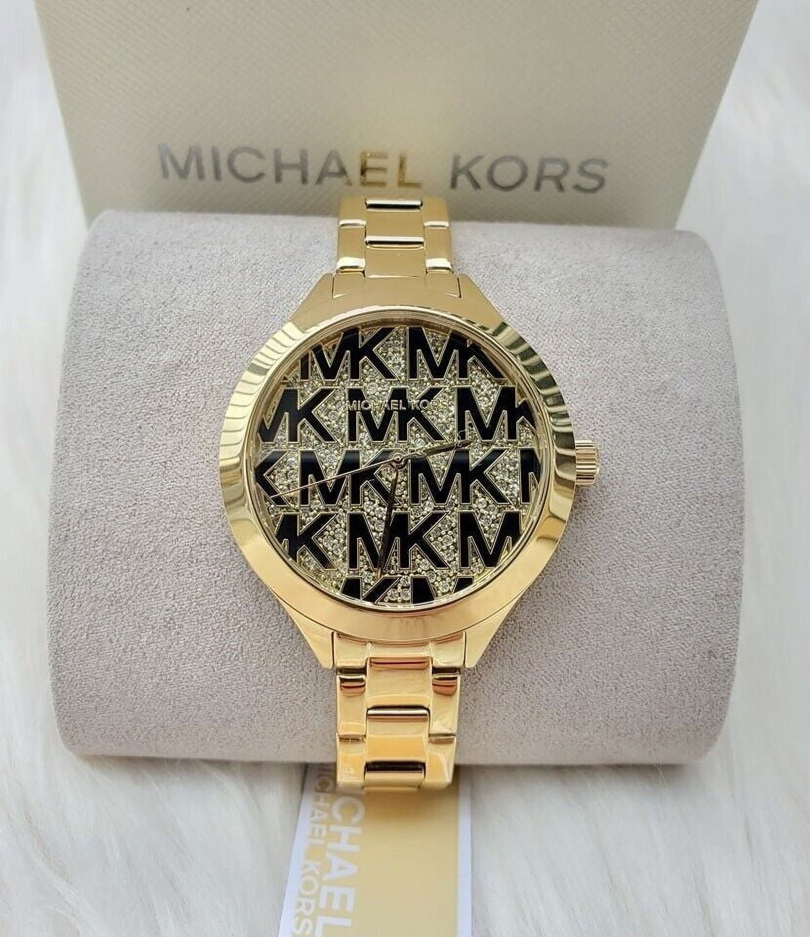 Michael Kors Slim Runaway Quartz Gold Dial Ladies Watch MK4659 ...