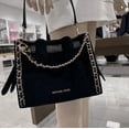 Michael Kors Small Mina Suede Logo Chain Crossbody - Walmart.com