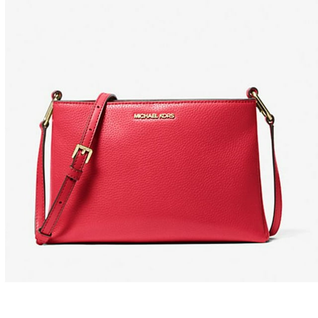 Michael Kors Womens Trisha Medium Pebbled Leather Crossbody Bag 35H1G9TC8L-Red - Walmart.com