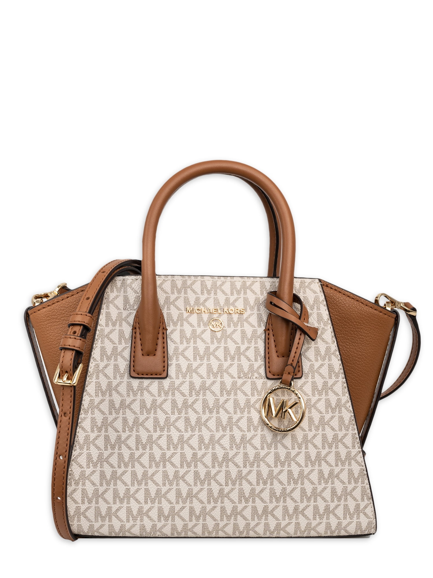 Michael Kors Women's Avril Small Leather Top-Zip Satchel - Vanilla ...