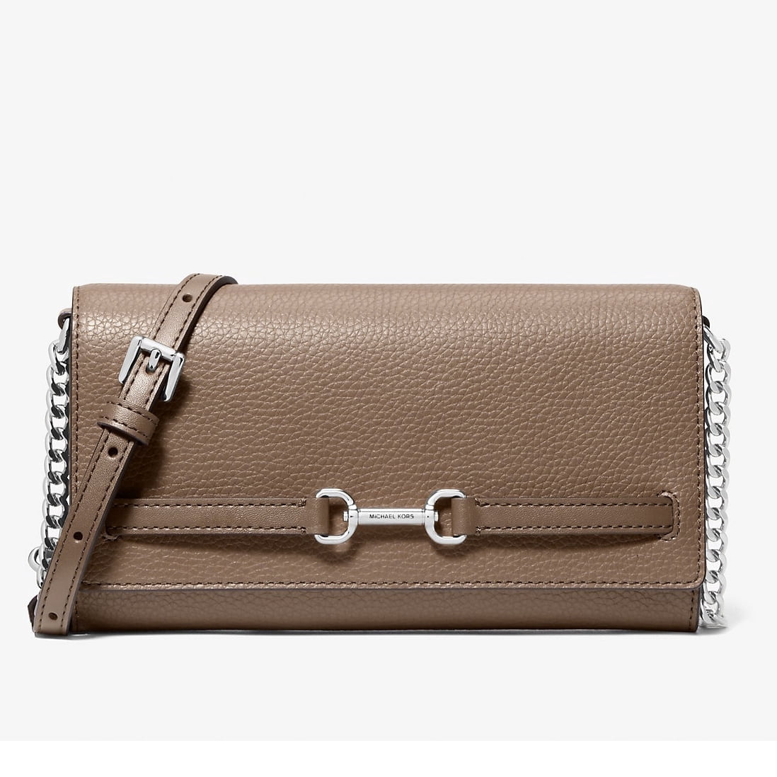 Michael Kors Women's Carson Large Pebbled Leather Convertible Crossbody ...