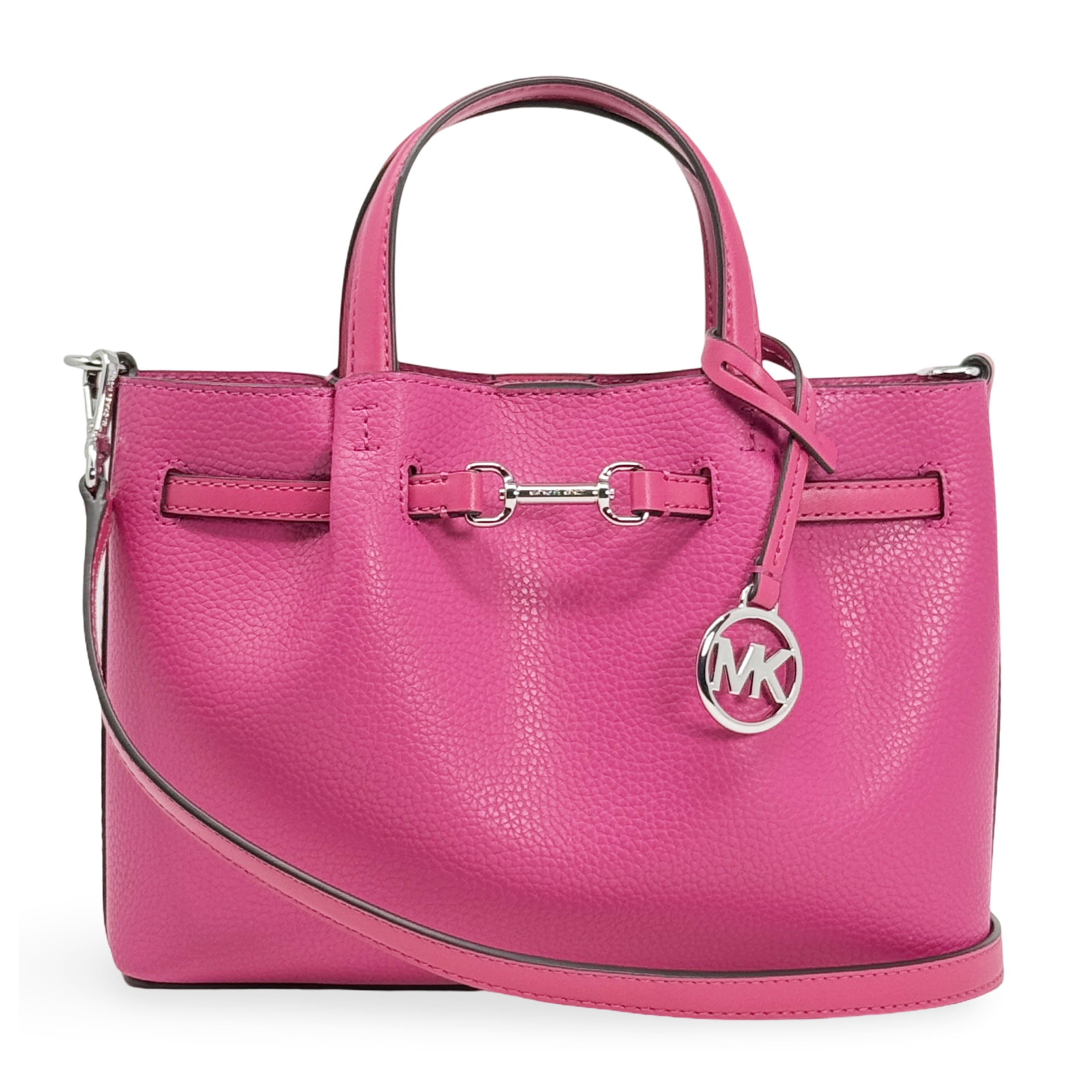 Michael Kors Women's Carson Small Pebbled Leather Satchel (Dragonfruit ...