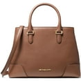 Michael Kors Women's Crosby Small Pebbled Leather Satchel Handbag (Dark ...