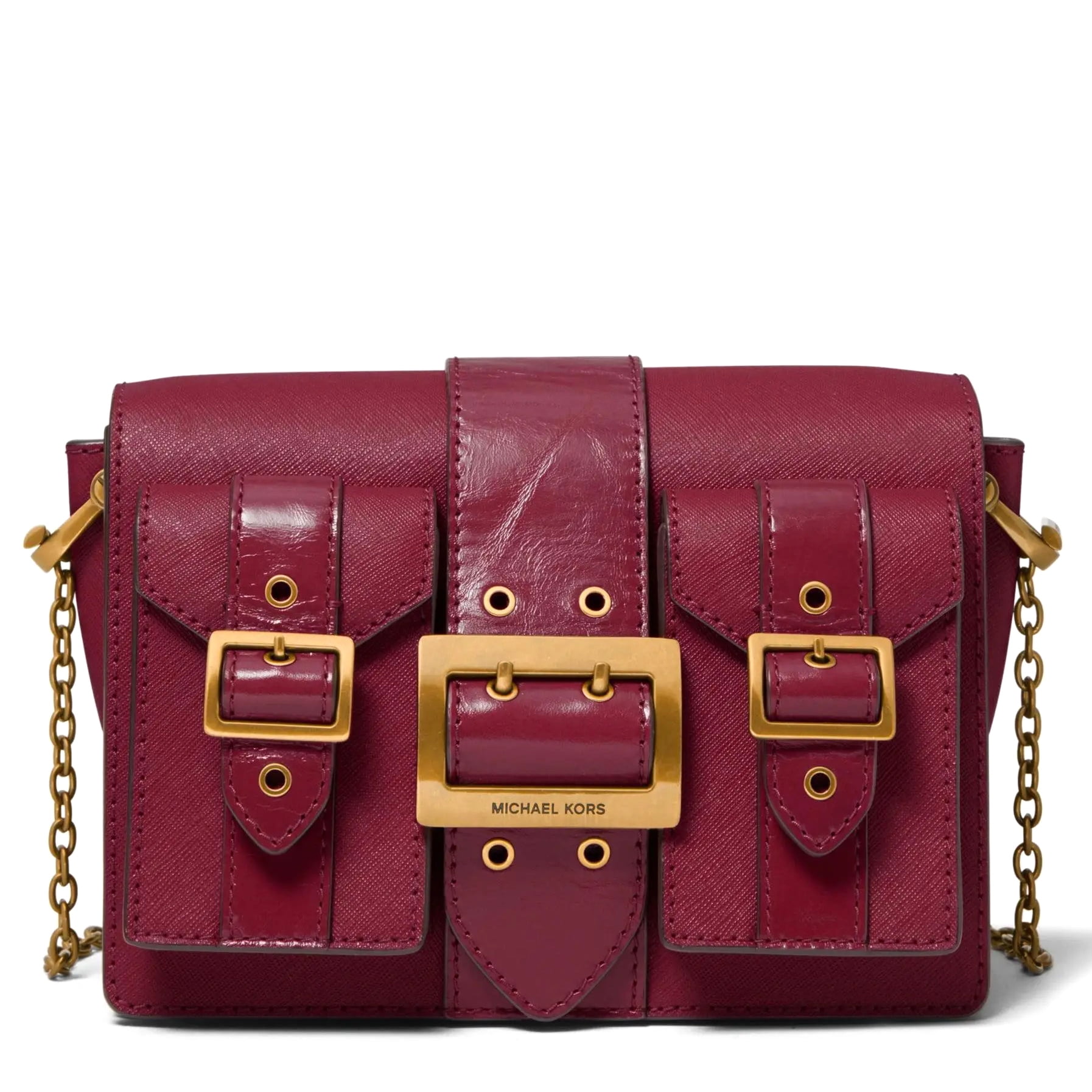 Michael Kors Women's Hayden Small Saffiano Leather Shoulder Bag (Berry ...