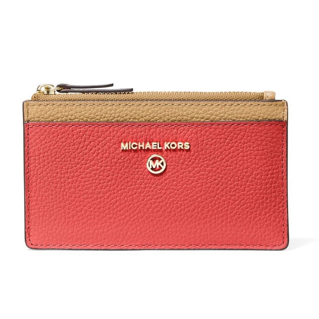 Michael Kors Women's Jet Set Colorblock Slim Zip Card Case (Sangria ...