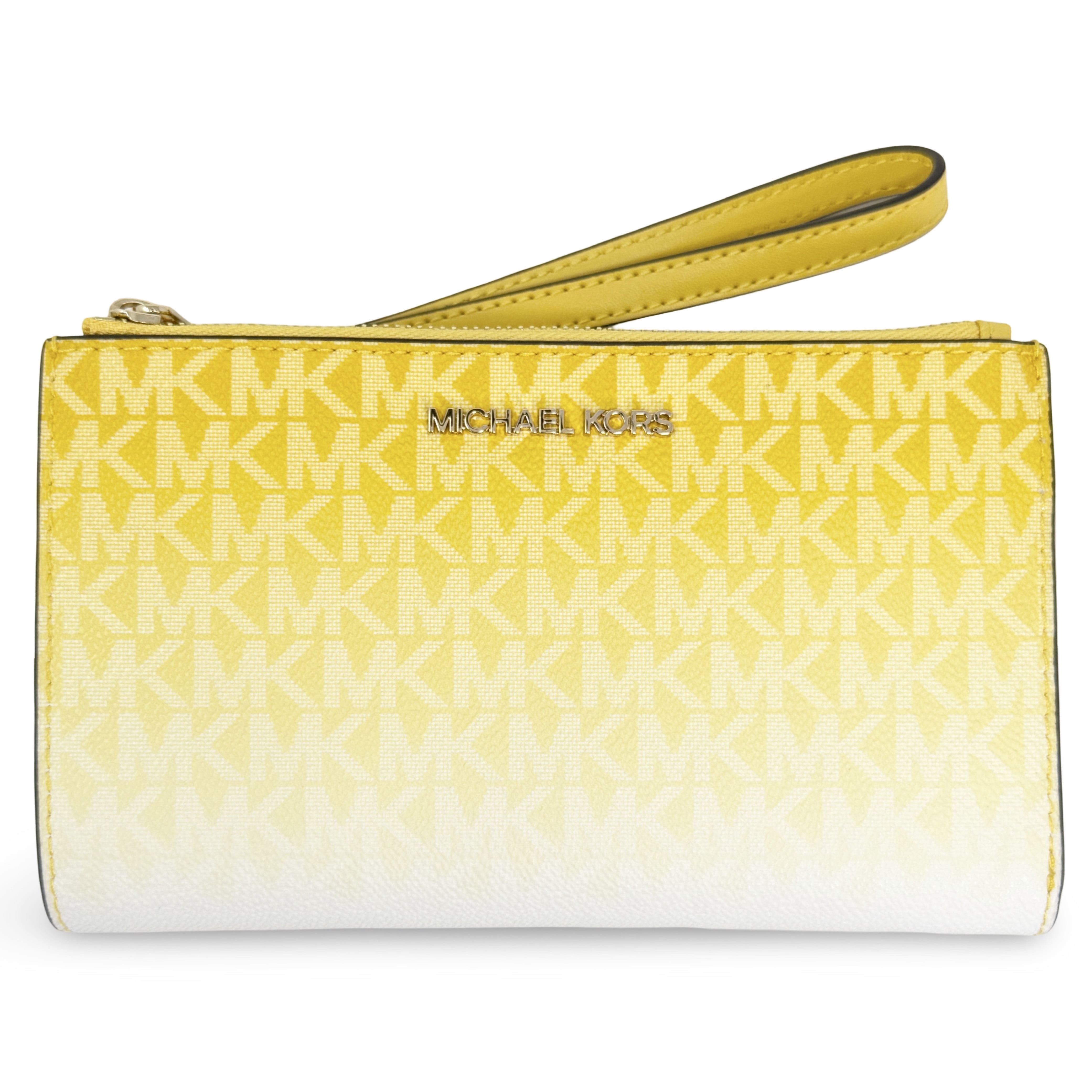 Michael Kors Women's Jet Set Large Ombré Signature Logo Wristlet (Daisy ...