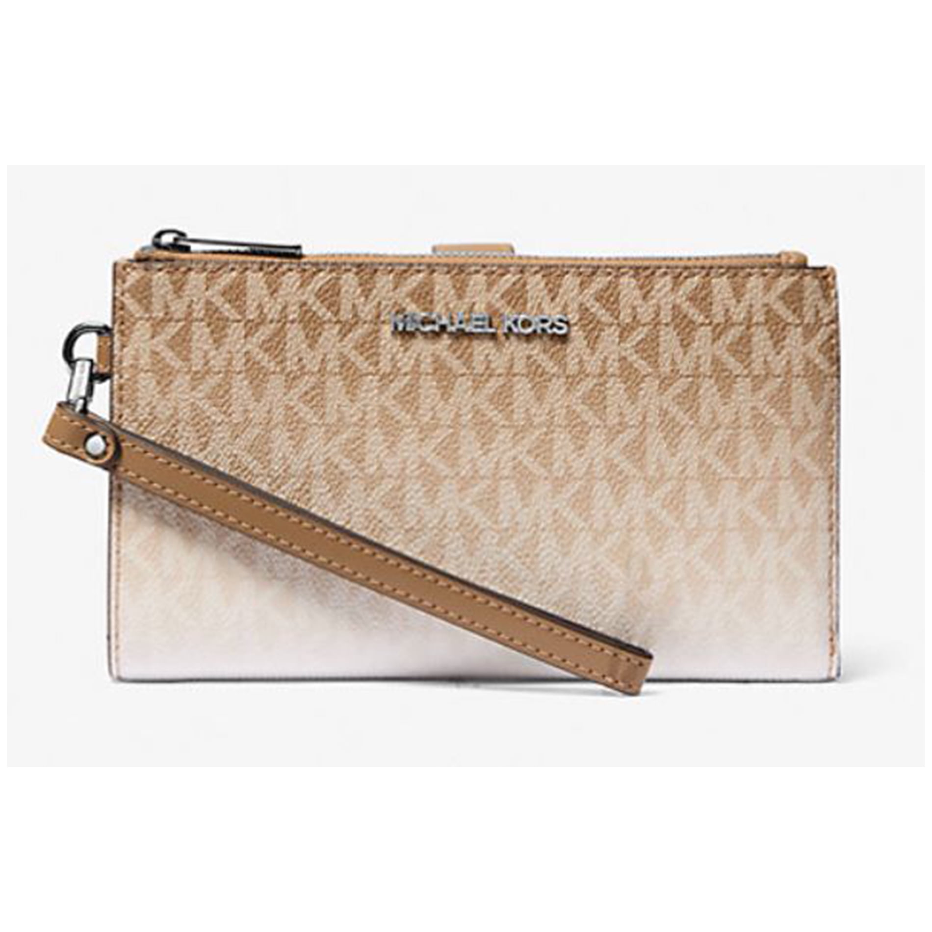 Michael Kors Women's Jet Set Large Ombré Signature Logo Wristlet (Husk ...