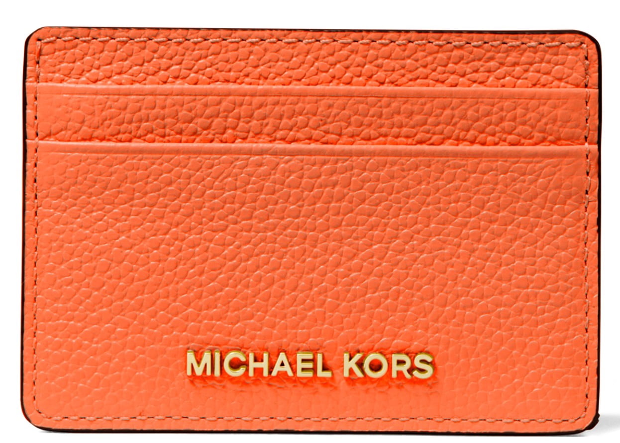 Michael Kors Women's Jet Set Leather Card Holder (Clementine) - Walmart.com