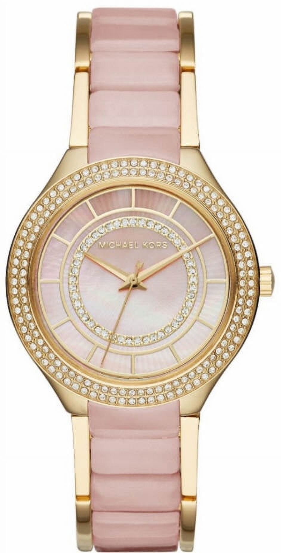 Michael Kors Women's Kerry Pink Acetate Crystallized Watch MK3508 ...