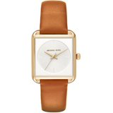 Michael Kors Women's Watch, Light Brown Leather Band, Gold Case, Quartz ...