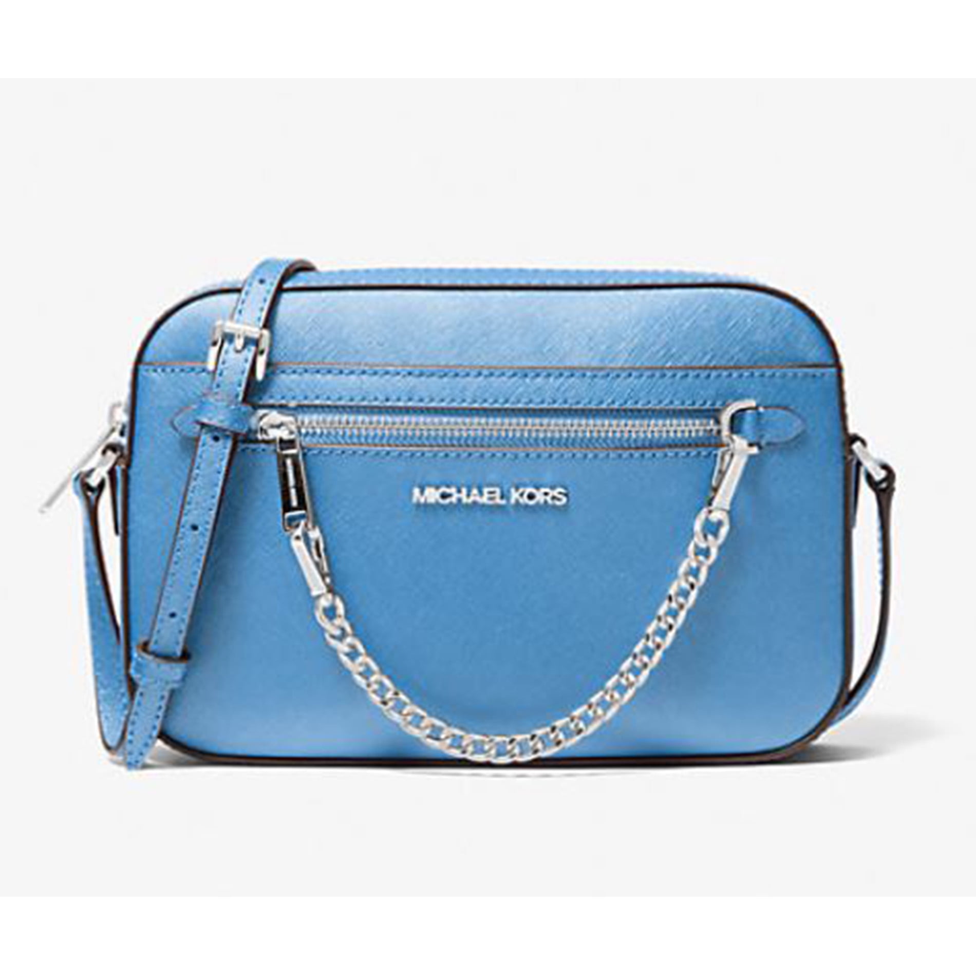 Michael Kors Women's Leather Jet Set Crossbody Bag ,Blue Michael Kors Women's Leather Jet Set Crossbody Bag ,Blue