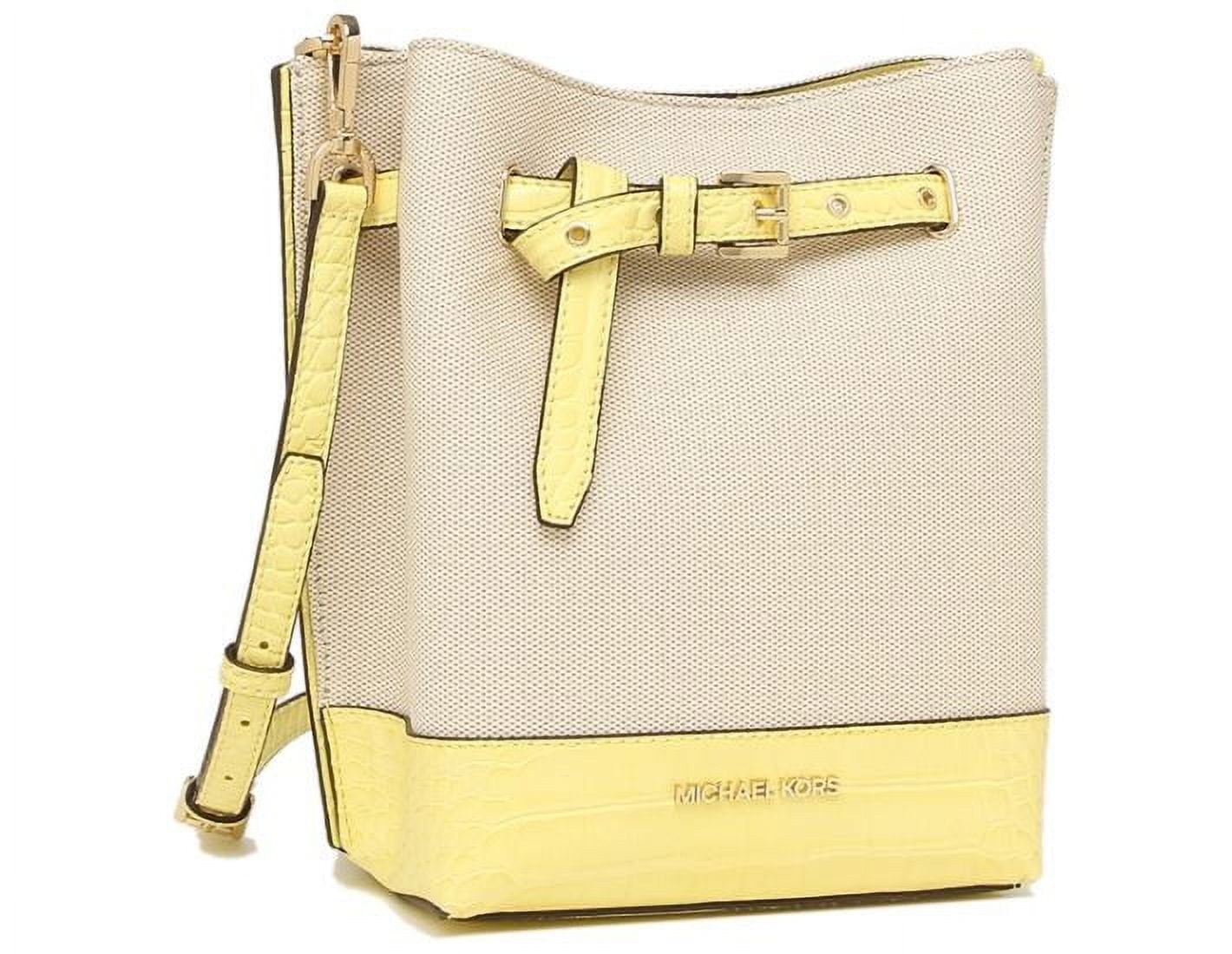 Michael Kors Women's Leather Solid Print Bucket Messenger Bag ...