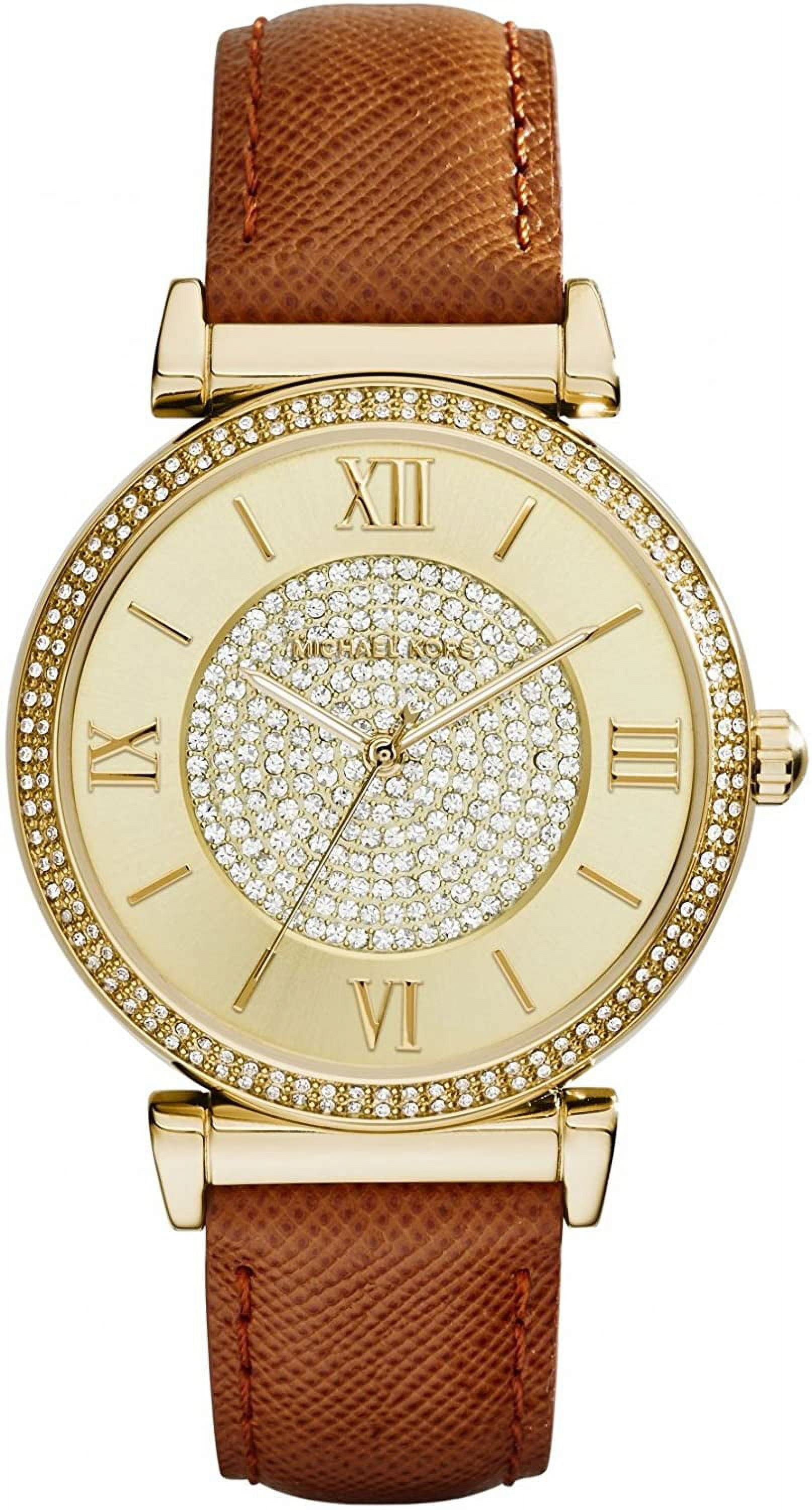 Michael Kors Women's MK2375 Catlin 38mm Gold Tone Quartz Analog Leather ...