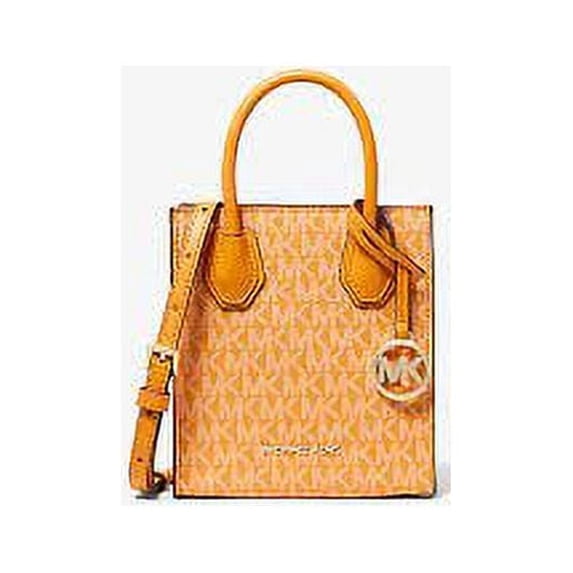 Michael Kors Women's Mercer MK Signature NS Shopper Crossbody Bag ...