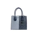 Michael Kors Women's Mercer Medium Color-Block Logo Crossbody Bag Navy ...