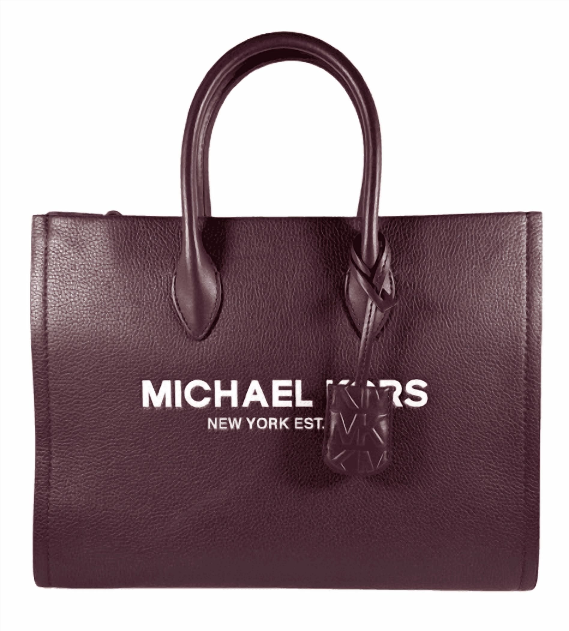 Michael Kors Women's Mirella East West Merlot Leather Shoulder Tote Bag ...