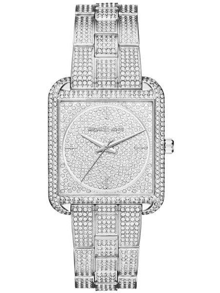 Michael Kors Women's NEW (MK3662) LAKE GLITZ PAVE SQUARE SILVER TONE ...
