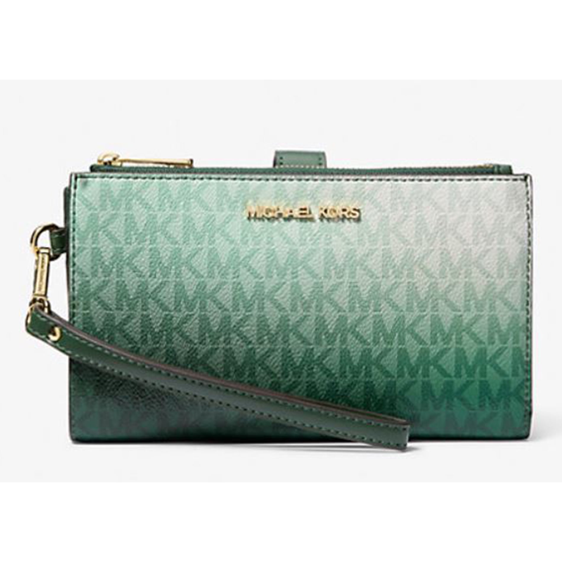 Michael Kors Women's Jet Set Large Ombré Signature Logo Wristlet Wallet ...