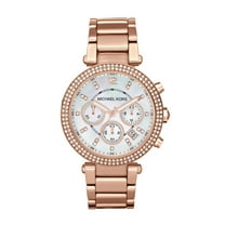 Michael Kors Women's Parker Wrist Watch, Crystal Pave Logo, Rose Gold ...