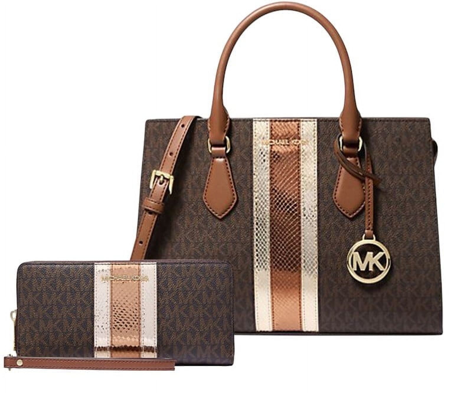 Michael Kors Women's Sheila Medium Signature Logo Satchel With Large ...