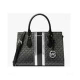 "Michael Kors Sheila Medium Satchel, Signature Logo, Metallic Snake ...