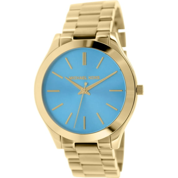 Michael Kors Women's Slim Runway MK3265 Blue Stainless-Steel Quartz ...
