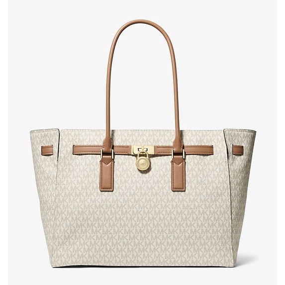 Michael Kors Womens Hamilton Moderne Large Signature Logo Tote Bag ...