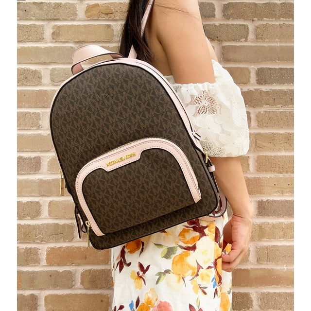 Michael Kors Jaycee Medium Logo Bookbag, Women's Backpack 35S2G8TB2B-424 in Powder Blush ...