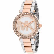Michael Kors Women's Parker Wrist Watch, Crystal Pave Logo, Rose Gold ...