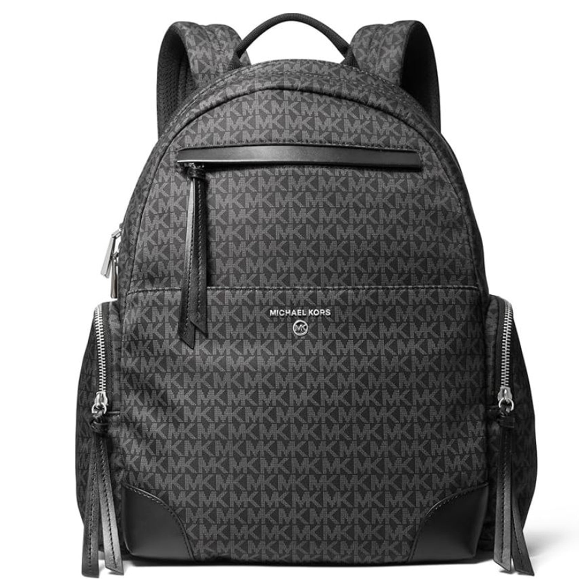 Michael Kors Womens Prescott Black Signature Logo Large Backpack ...