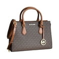 Michael Kors Original Sheila Medium Logo Handbag, Brown Satchel Purse, MK Pattern 35S3G6HS2B-847 ...