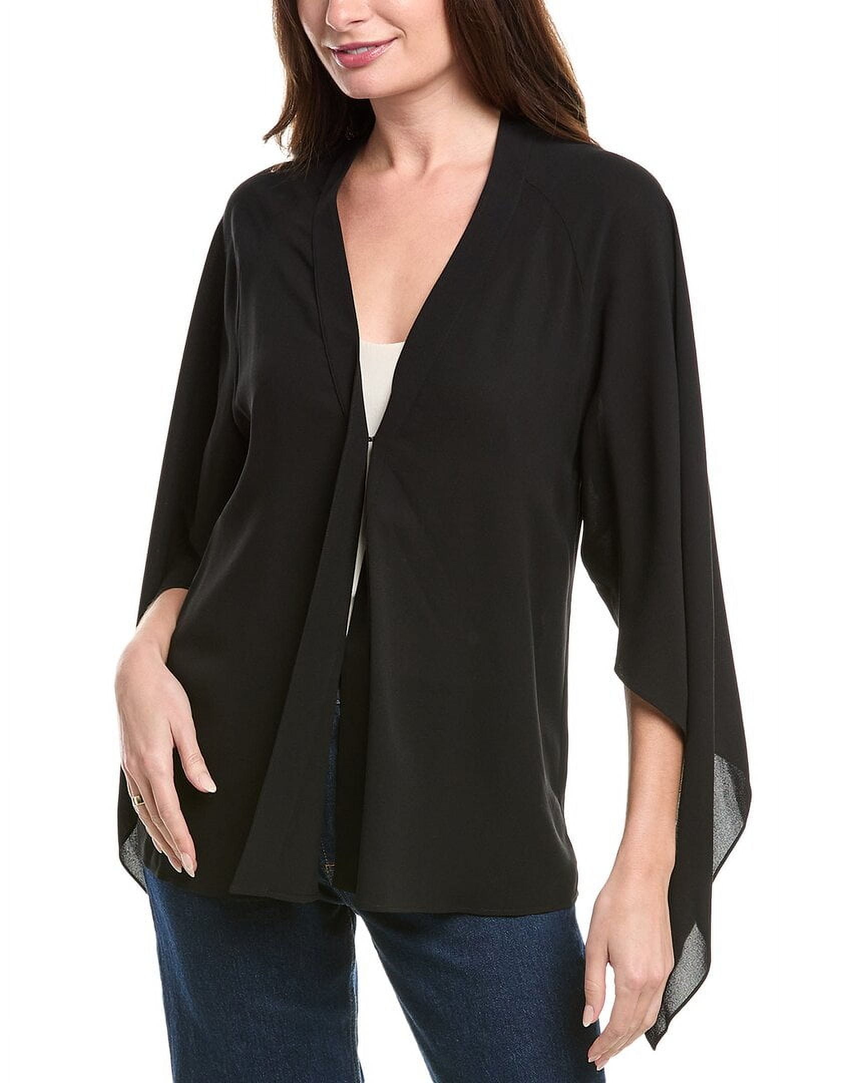 Michael Kors womens Collection Silk Flare Wrap Top, 8, Black - Walmart.com