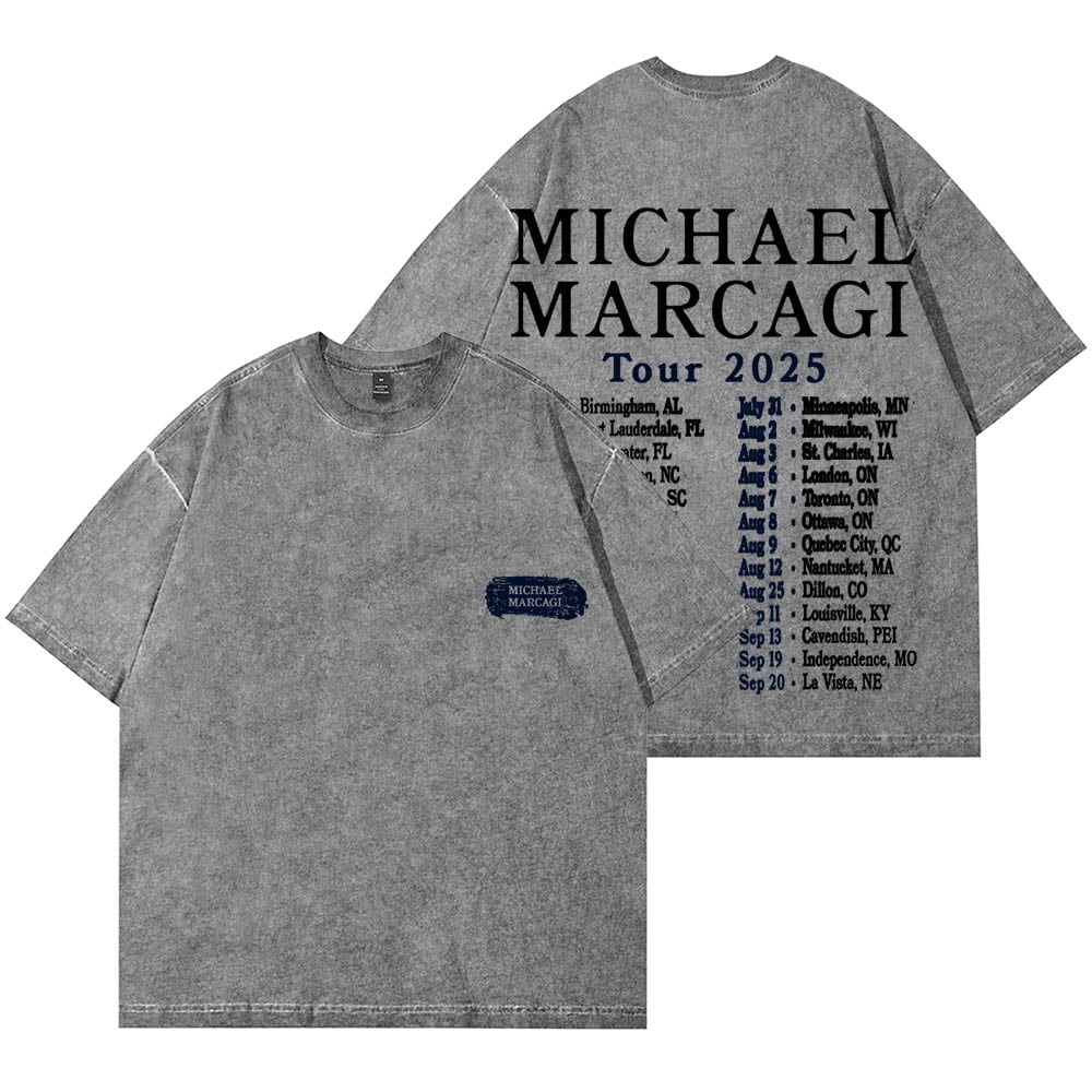 Michael Marcagi 2025 Tour Dates Washed - Unisex Cotton Graphic Tee ...