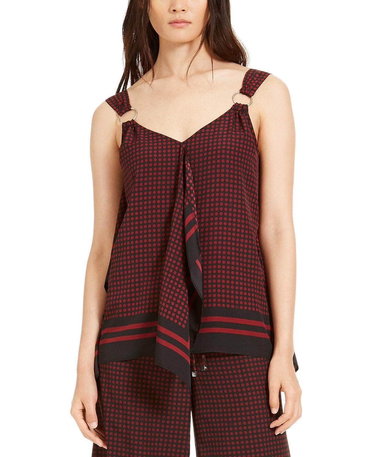 Michael Michael Kors Chic Dot Ring-Trim Scarf Top - Walmart.com