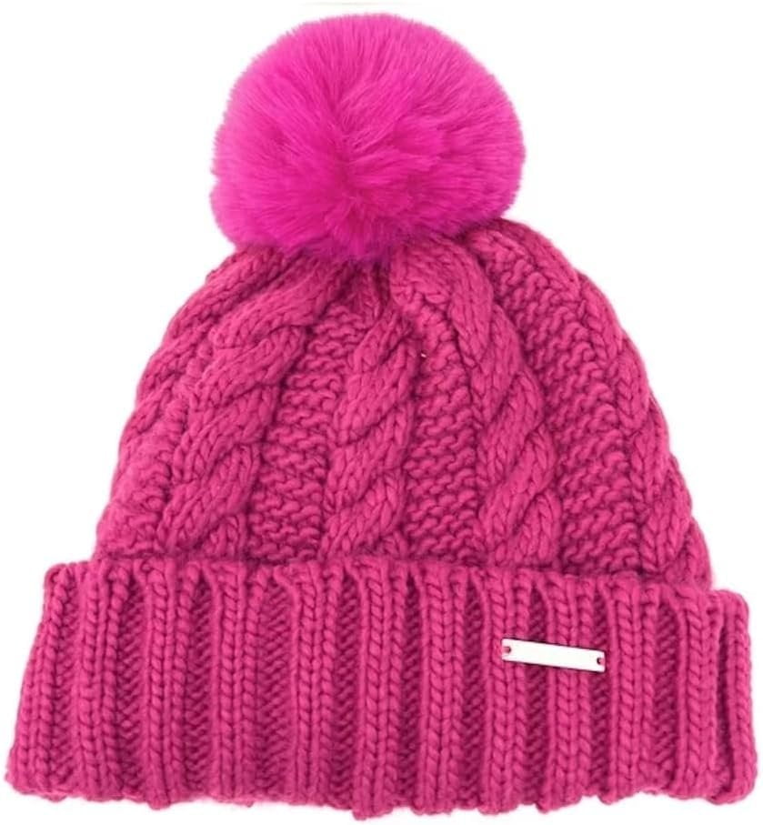 Michael Michael Kors Deep Fuchisa Womens Cable Knit Teddy Fleece Faux ...