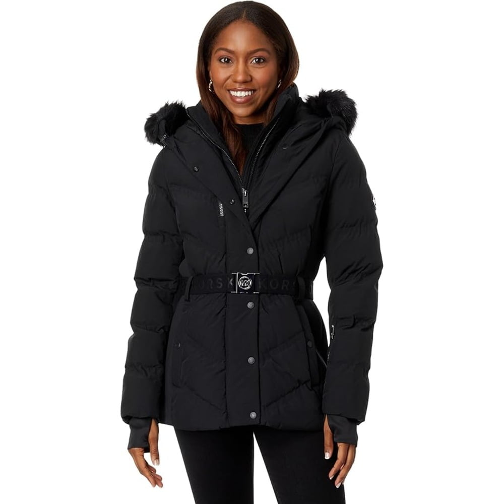Michael Michael Kors Women's Black Belted Down Chevron Scutab Stretch ...