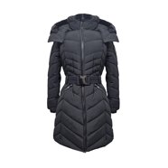 Michael Michael Kors Women's Chocolate Brown 3/4 Down Puffer Coat with Hood (S) - Walmart.com