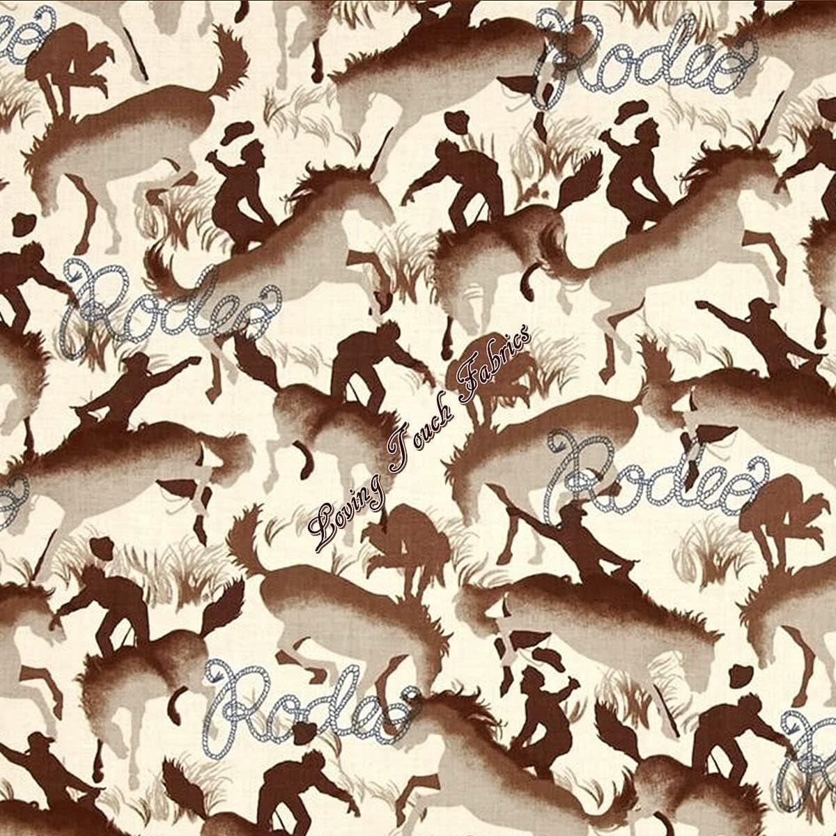 Michael Miller Fabrics Round Up Rodeo Western Horse Cream 100% Cotton ...