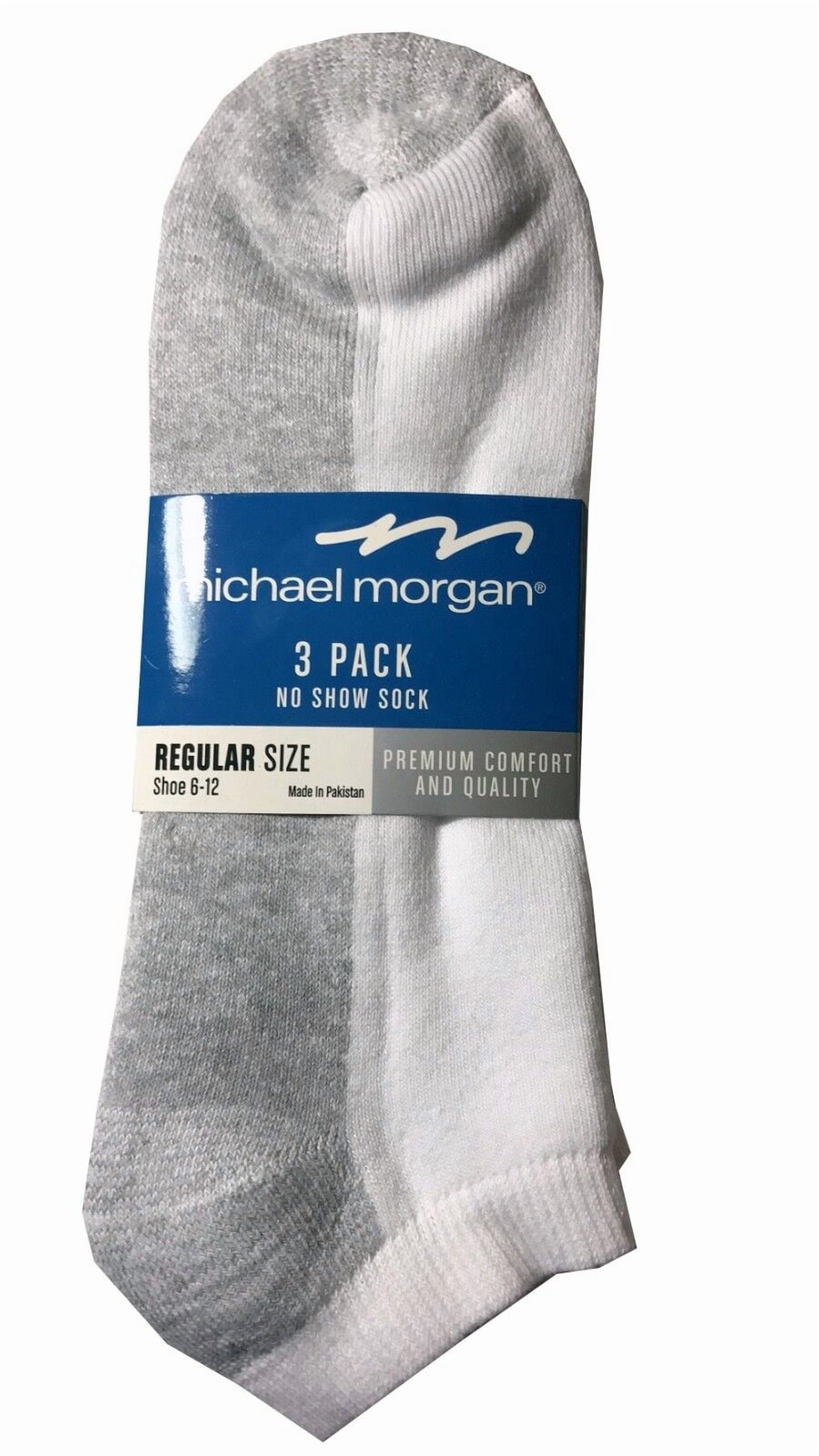 Michael Morgan® Men's NO SHOW SOCKS 3-Pack " Pure Cotton & Premium ...
