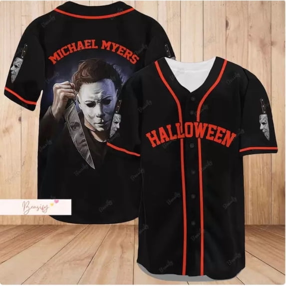 Michael Myers 3D Baseball Jersey Shirt US Christmas Gift Halloween Gift ...
