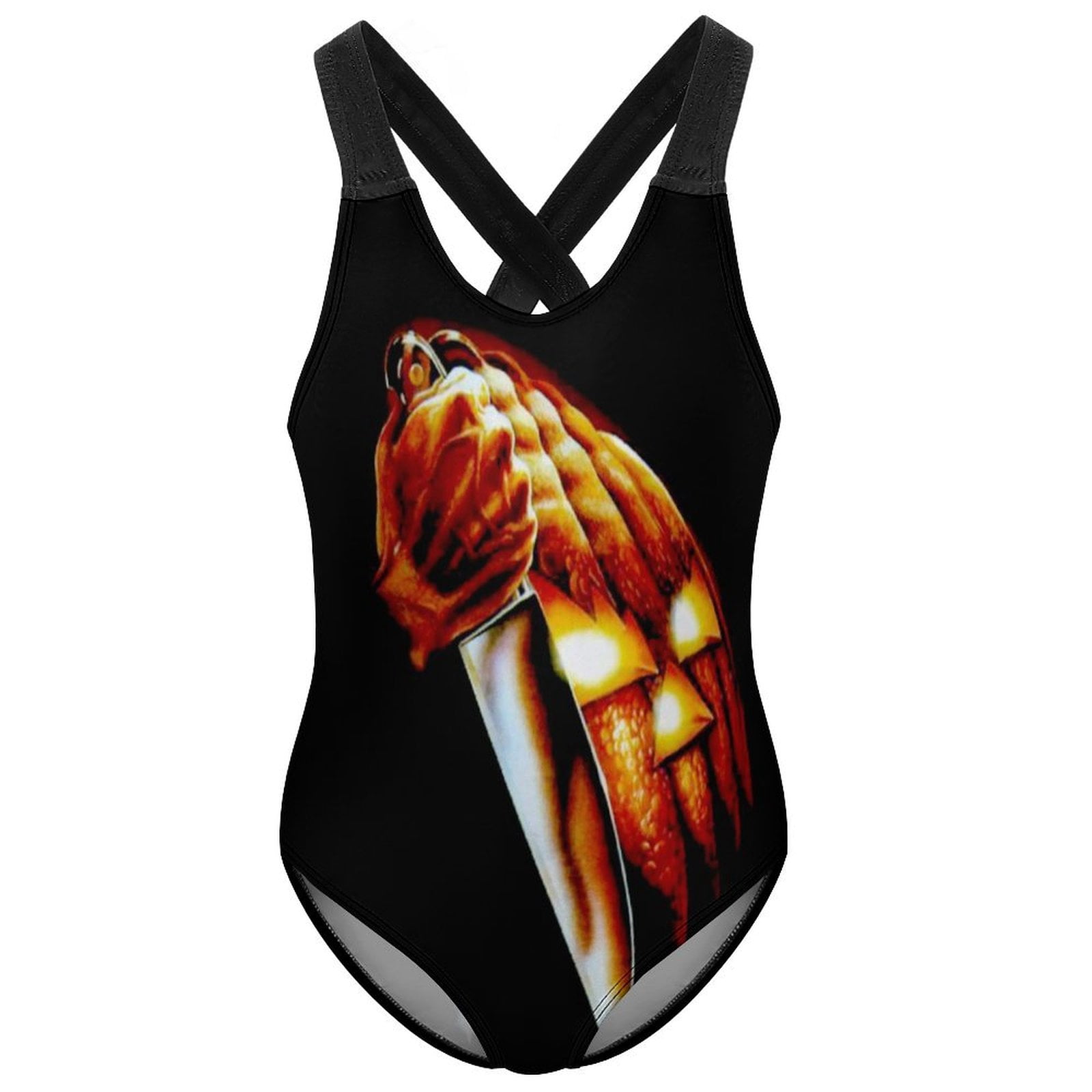 Michael Myers Girls Swimwear Cartoon Cross Shoulder Swimsuit Bathing ...