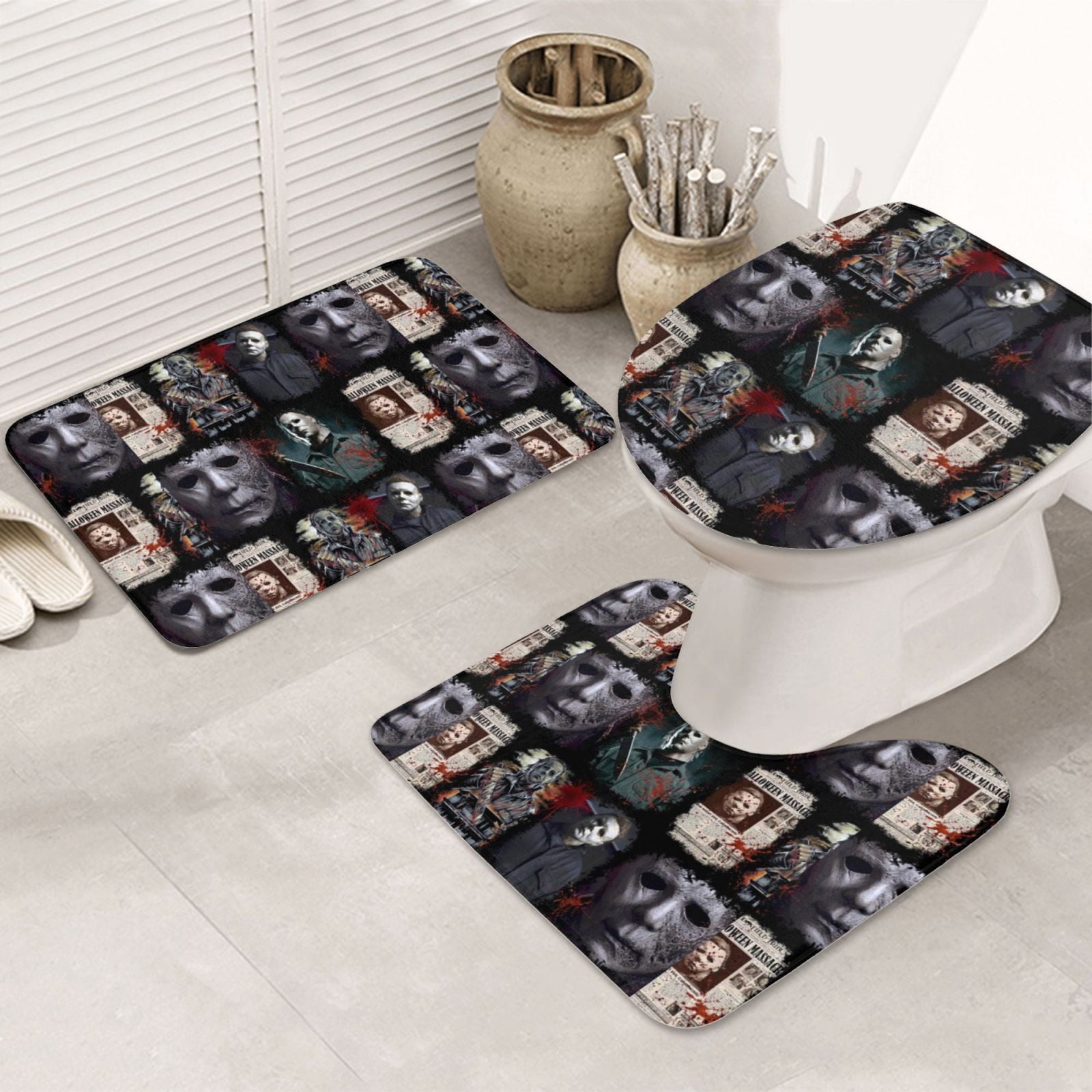 Michael Myers Halloween 3 Piece Bathroom Rug Set, Bath Mats Set With U ...