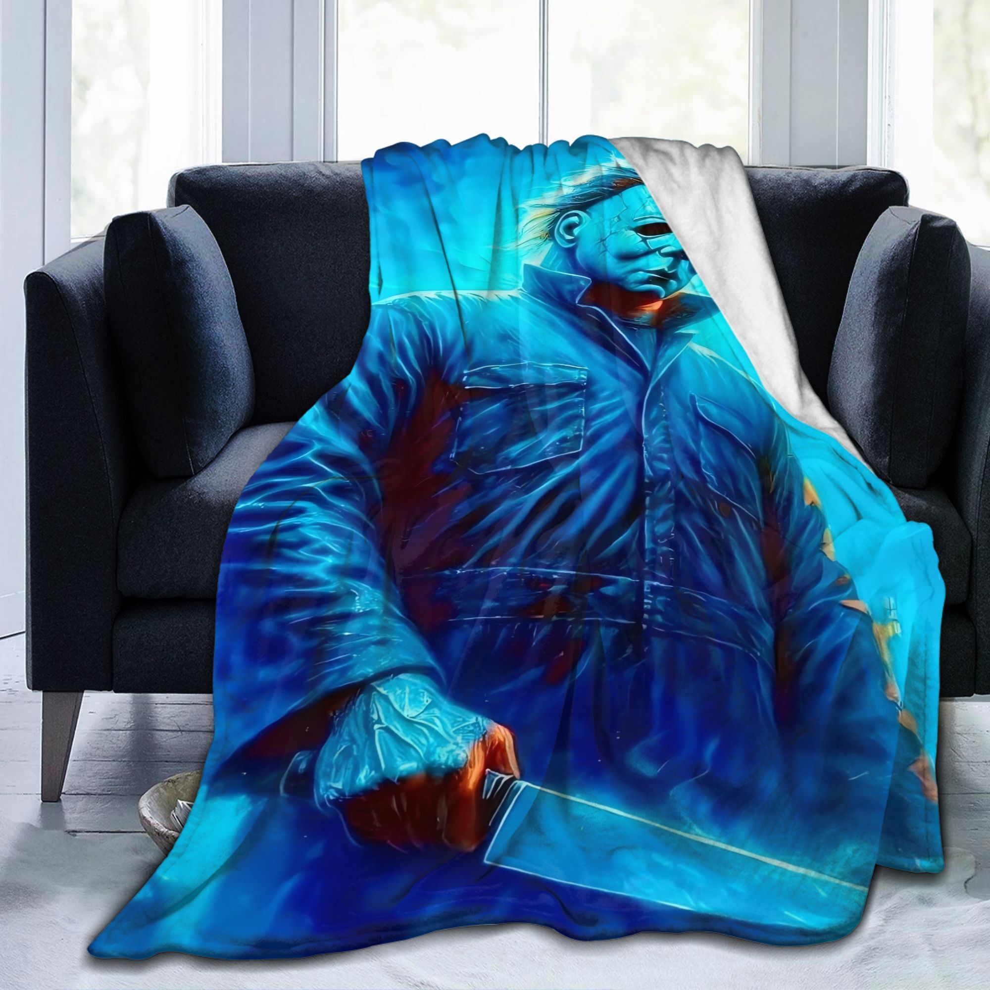 Michael Myers Halloween Blanket - Soft Flannel Blanket for Horror Movie ...