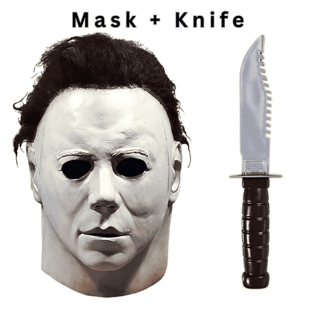 Festive Find Store Michael Myers Halloween Mask with Knife Scary ...