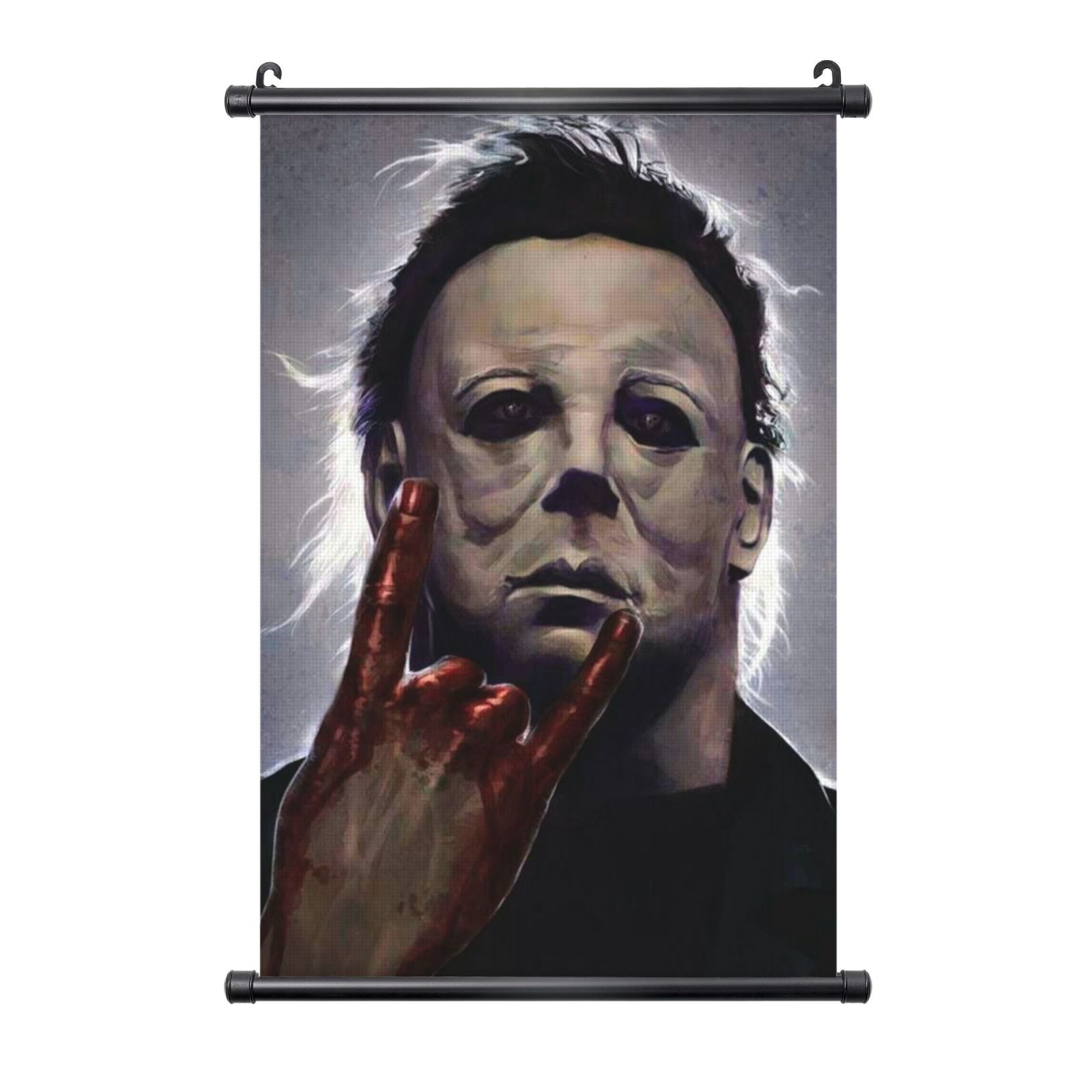 Michael Myers Halloween Poster Black Plastic Shaft Hanging Posters Wall ...